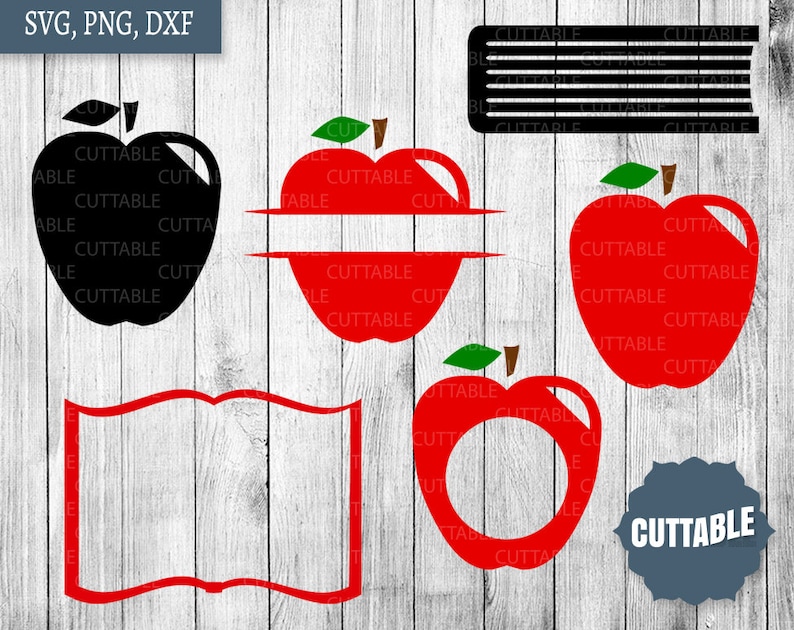 Teacher Svg Cut Files, Apple Monogram Svg Files, Back to School Svg ...