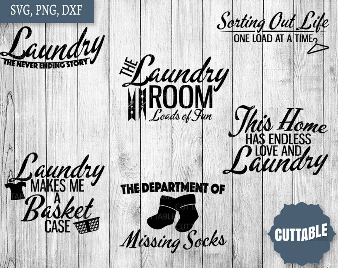 Laundry SVG Bundle Laundry Room Bundle Cut Files 12 Home | Etsy