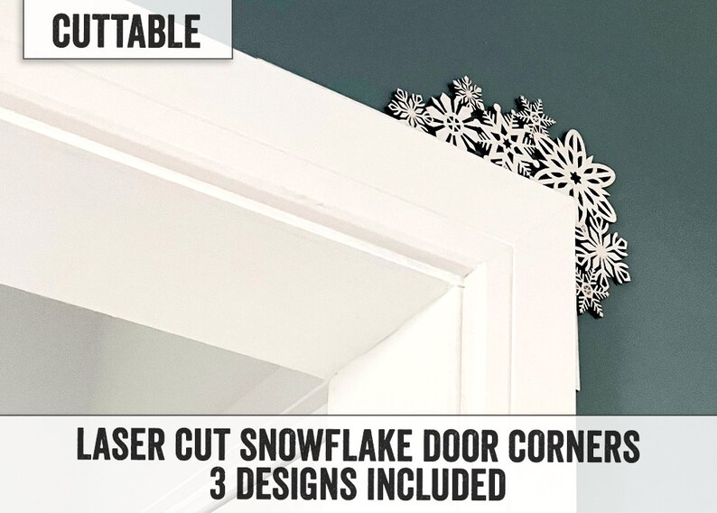 Snowflake Door Corner Cut Files, Christmas Snowflake Winter Decor Laser ...