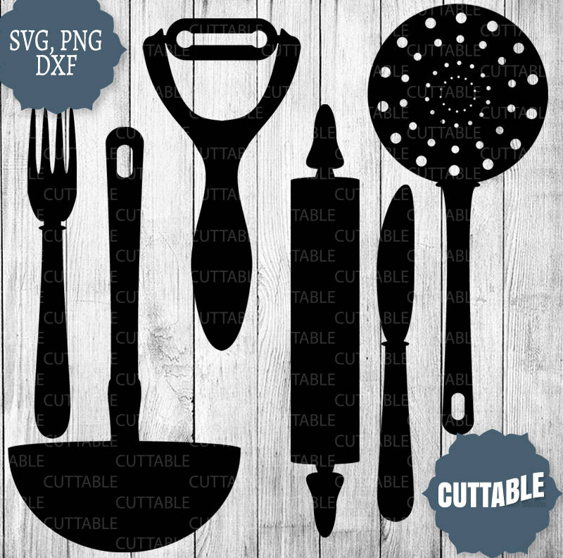 Kitchen Utensil SVG Files Utensils Svg Cut Outs Dxf Knife - Etsy UK