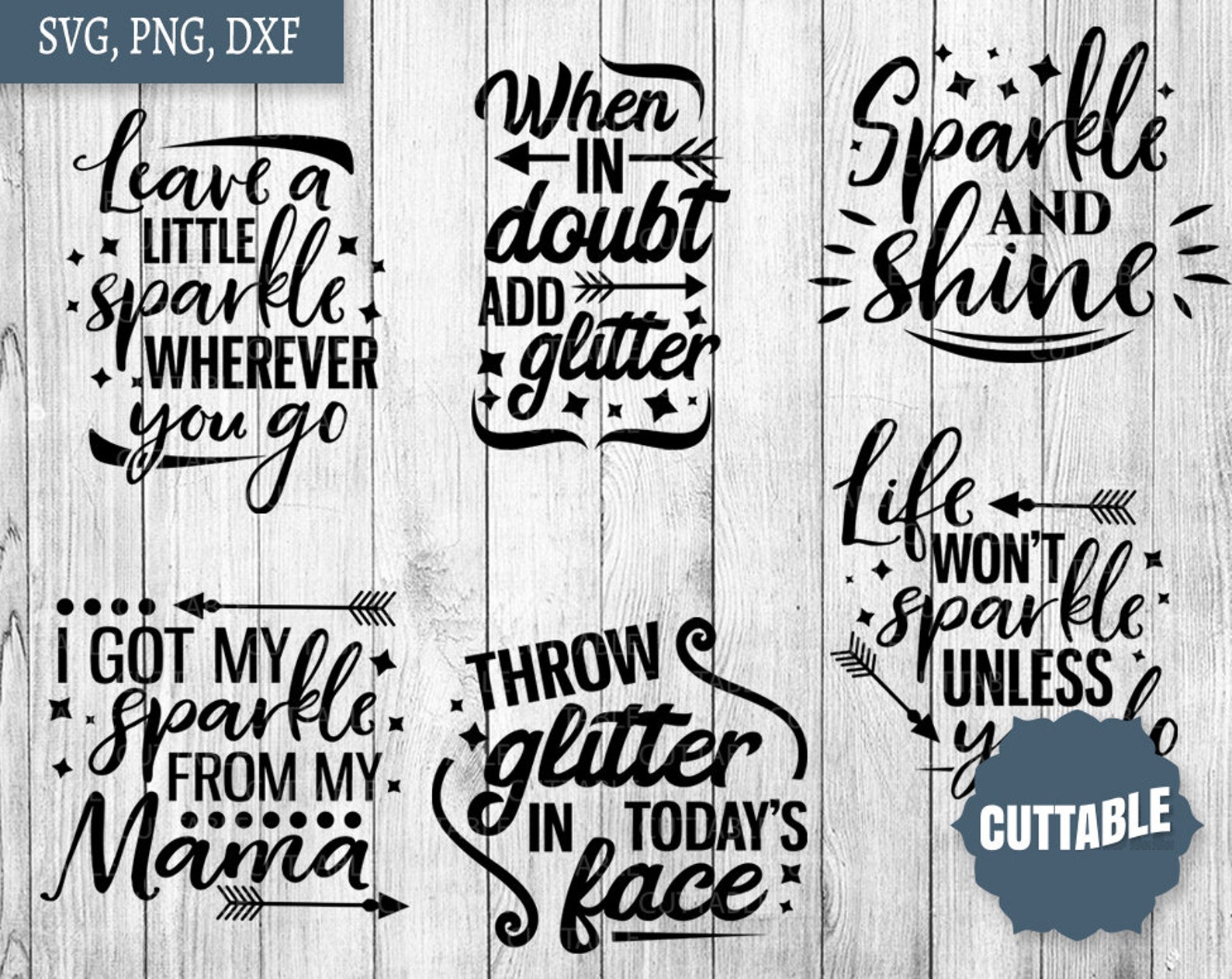 Glitter and Sparkles SVG Bundle Sparkle Svg Pack Cut Files | Etsy