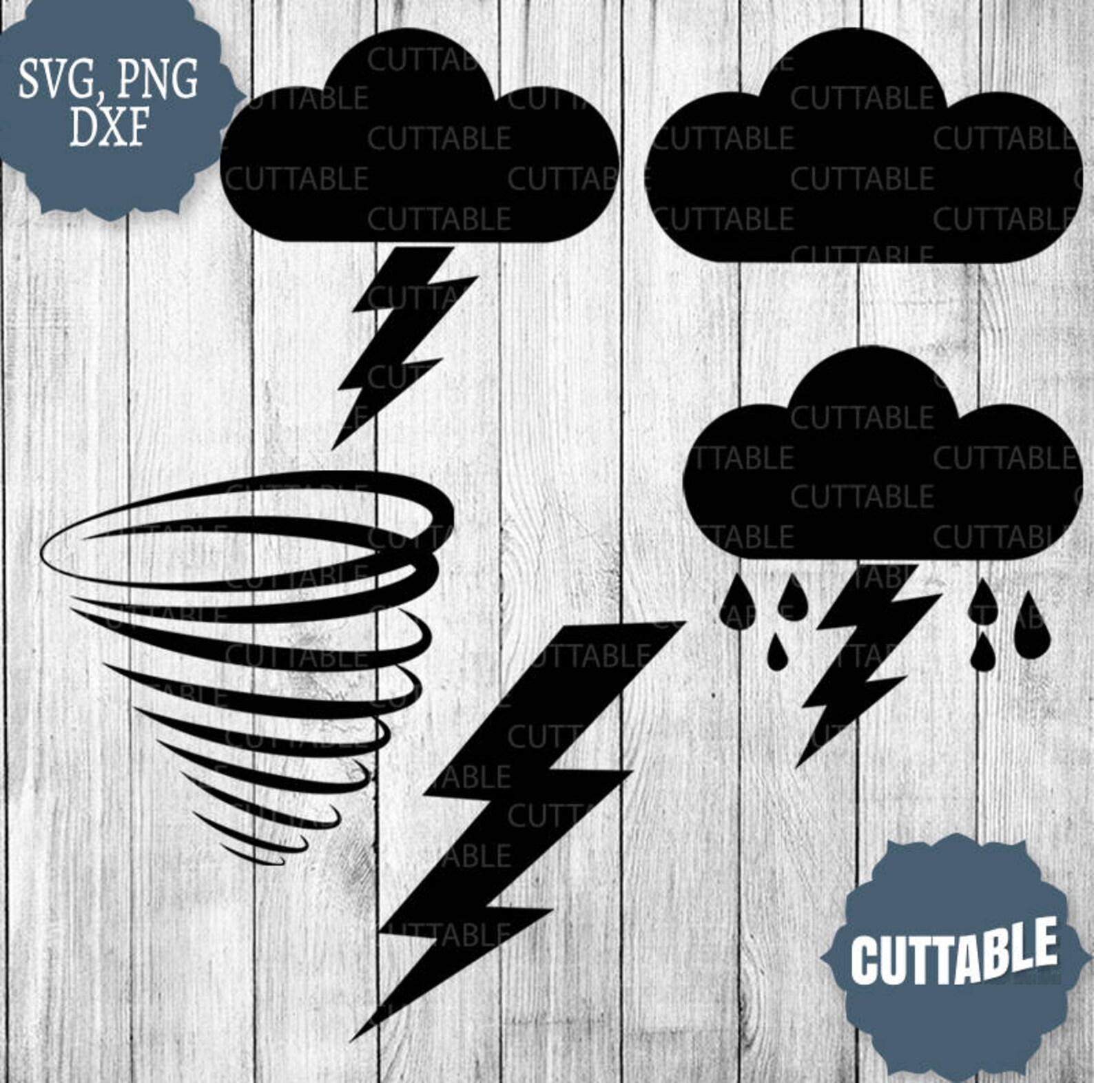 Weather SVG Files, Clour Svg Cut Outs, Dxf Weather Files, Weather Svg ...