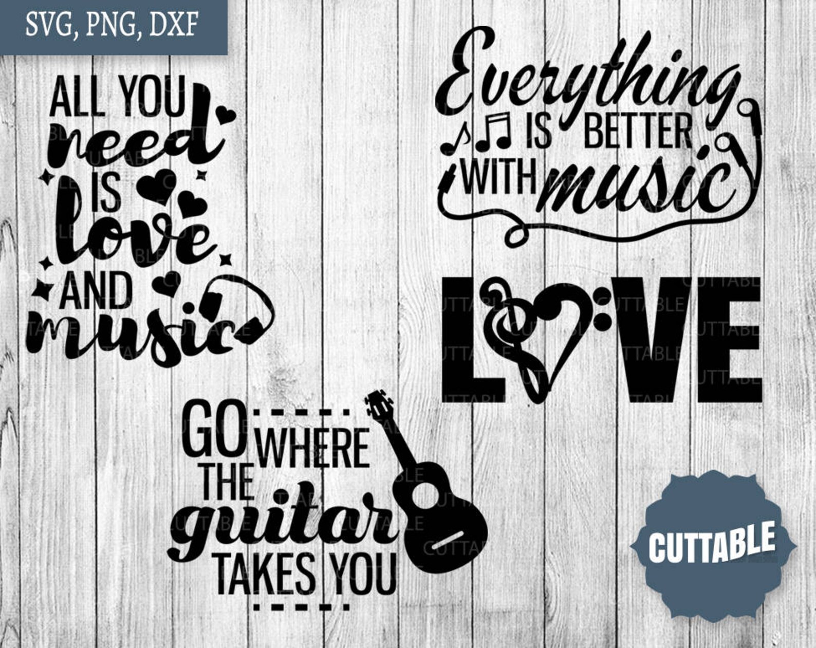 Musical SVG Bundle Music quote bundle cut files 12 musician | Etsy