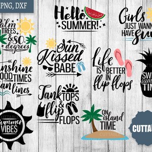 Summer SVG Bundle, Summer Time Cut Files Pack, 10 Summer Cut Files ...