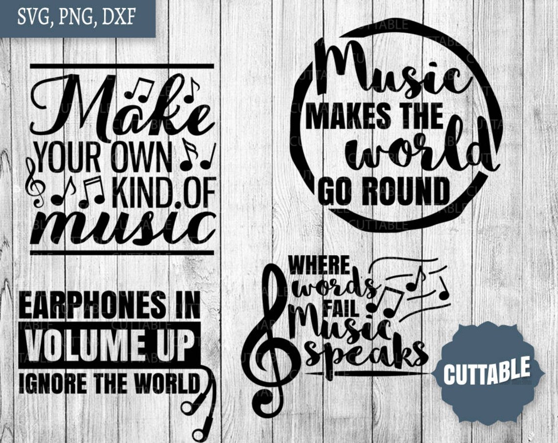 Musical SVG Bundle Music quote bundle cut files 12 musician | Etsy