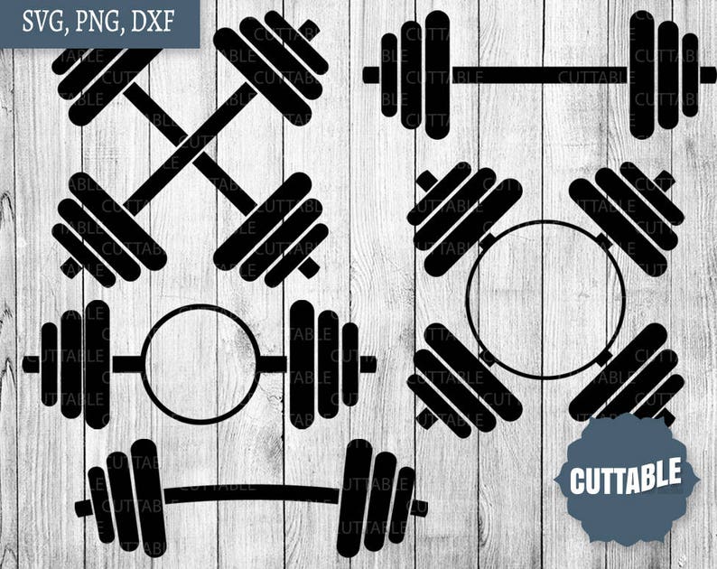 Gym Equipment Cut Files, SVG Barbell Cut Files, Gym Workout Svg Items ...