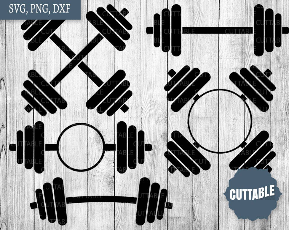 Gym Equipment Cut Files SVG Barbell Cut Files Gym Workout | Etsy