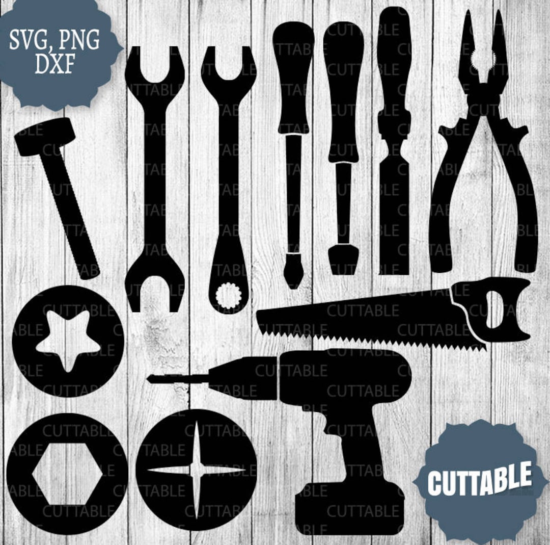 Tools SVG Files, Tools Clipart Svg Cut Outs, Dxf Screwdriver Cutting ...