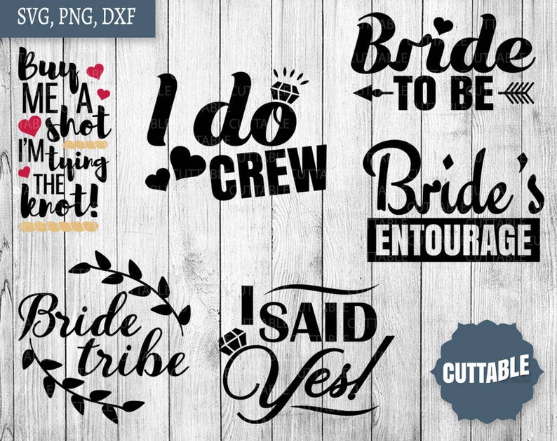 Bridal Svg Bundle Wedding Bridal Shower Svg Pack Cut Files Etsy