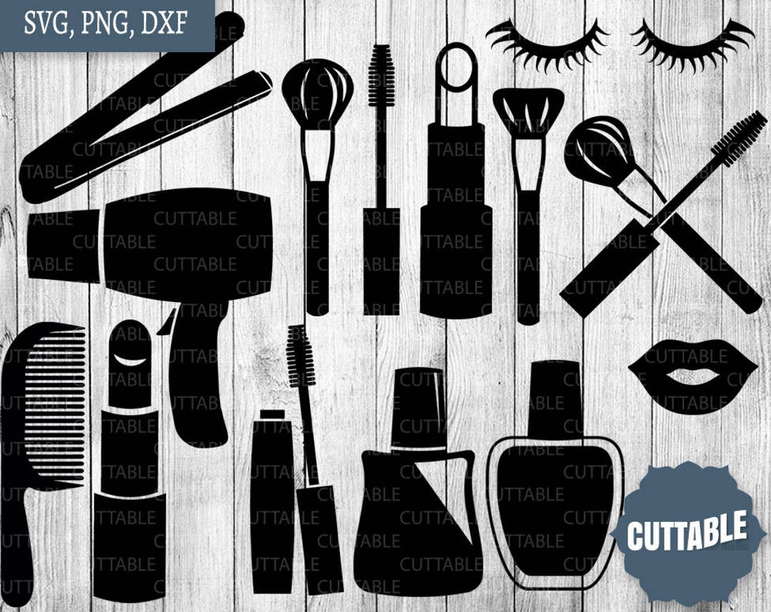 Make up SVG Cut Files, Makeup Lipstick SVG Files for Cricut, Dxf Makeup ...