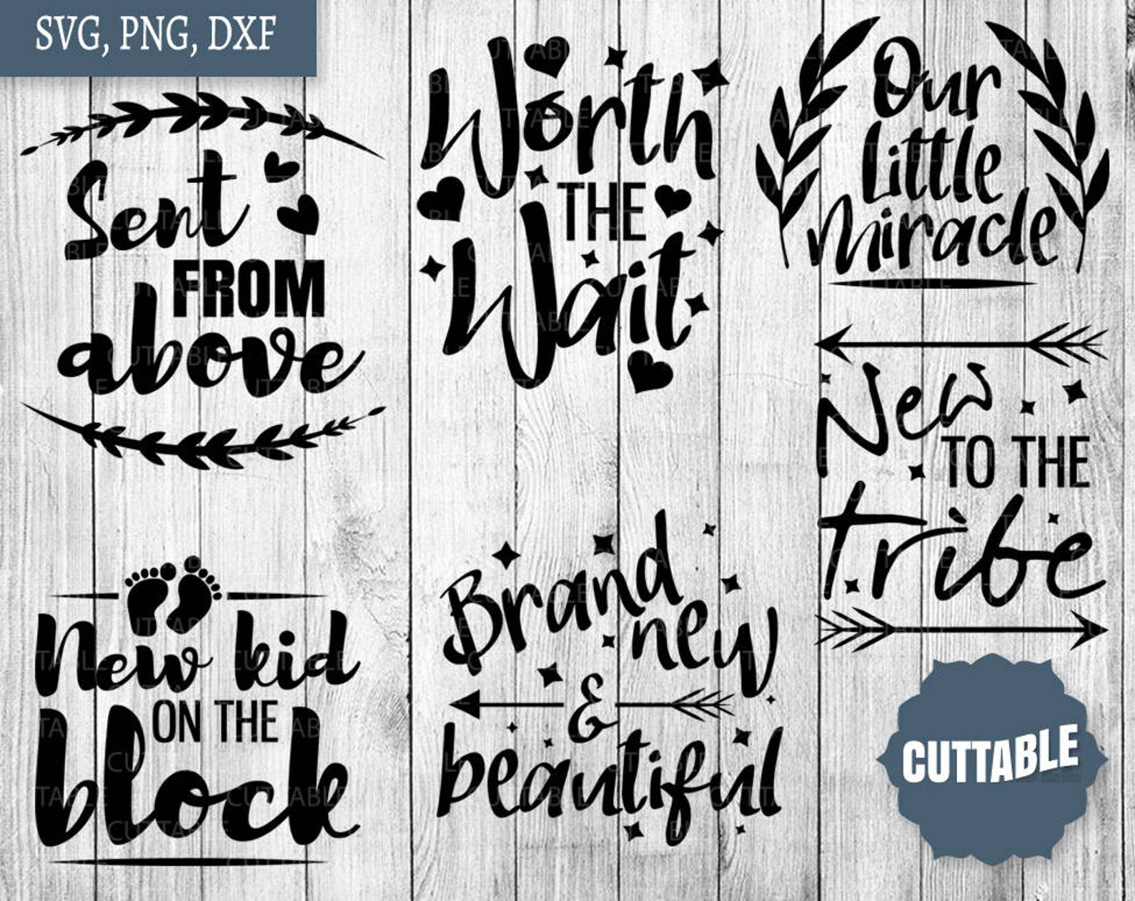 New Baby SVG Bundle newborn quotes svg pack cut files 12 | Etsy