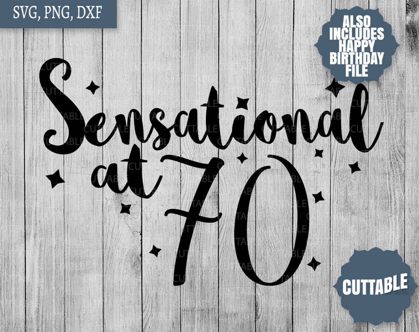 70th Birthday Cut Files SVG Seventh Birthday Cuttable Files | Etsy