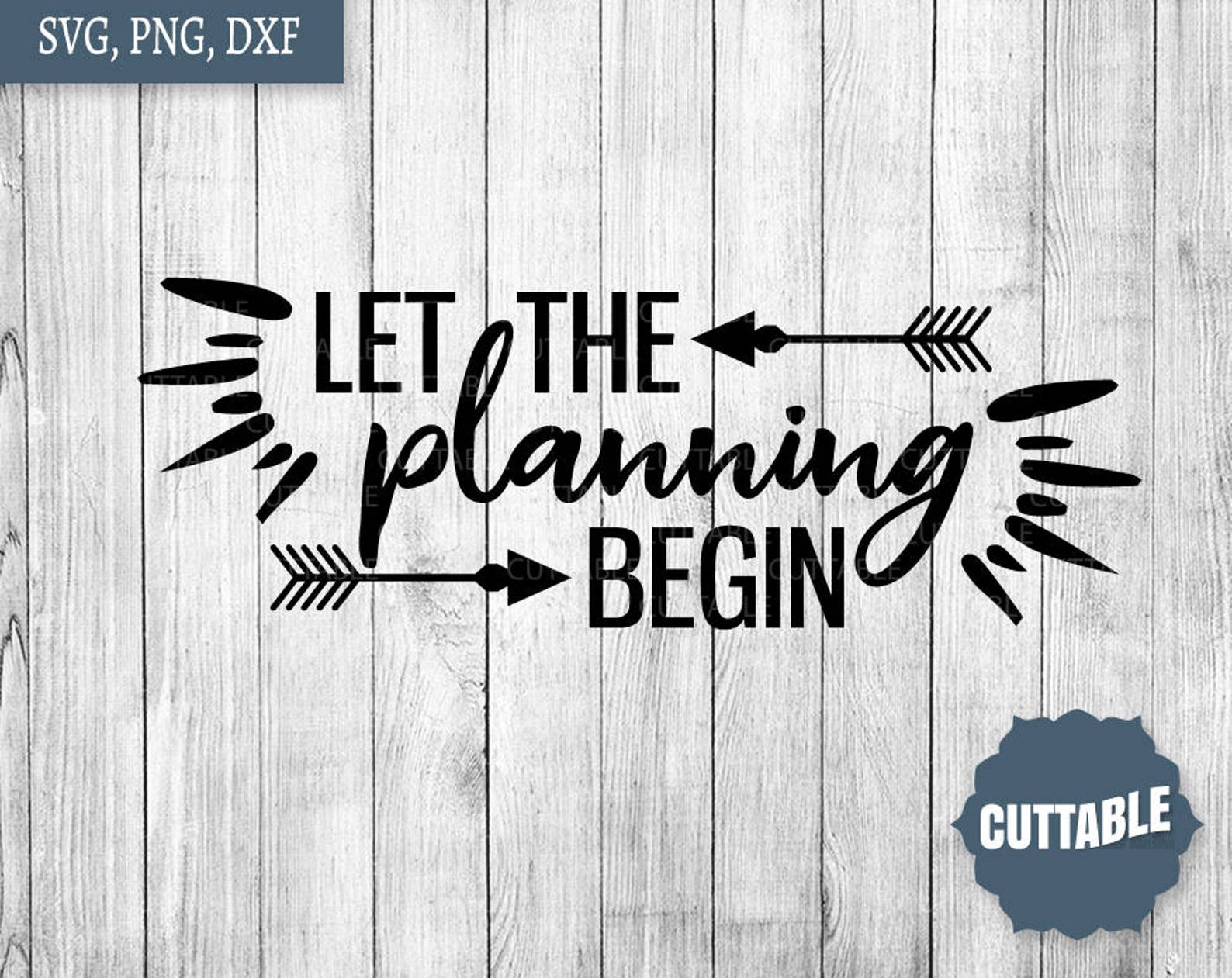 Let the Planning Begin SVG Cut File Engagement SVG Wedding | Etsy