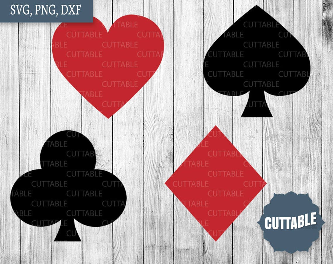 Cards Cut Svg Files SVG Print and Cut Playing Cards Card - Etsy
