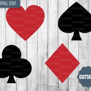 Cards Cut Svg Files, SVG Print and Cut Playing Cards, Card Clubs ...