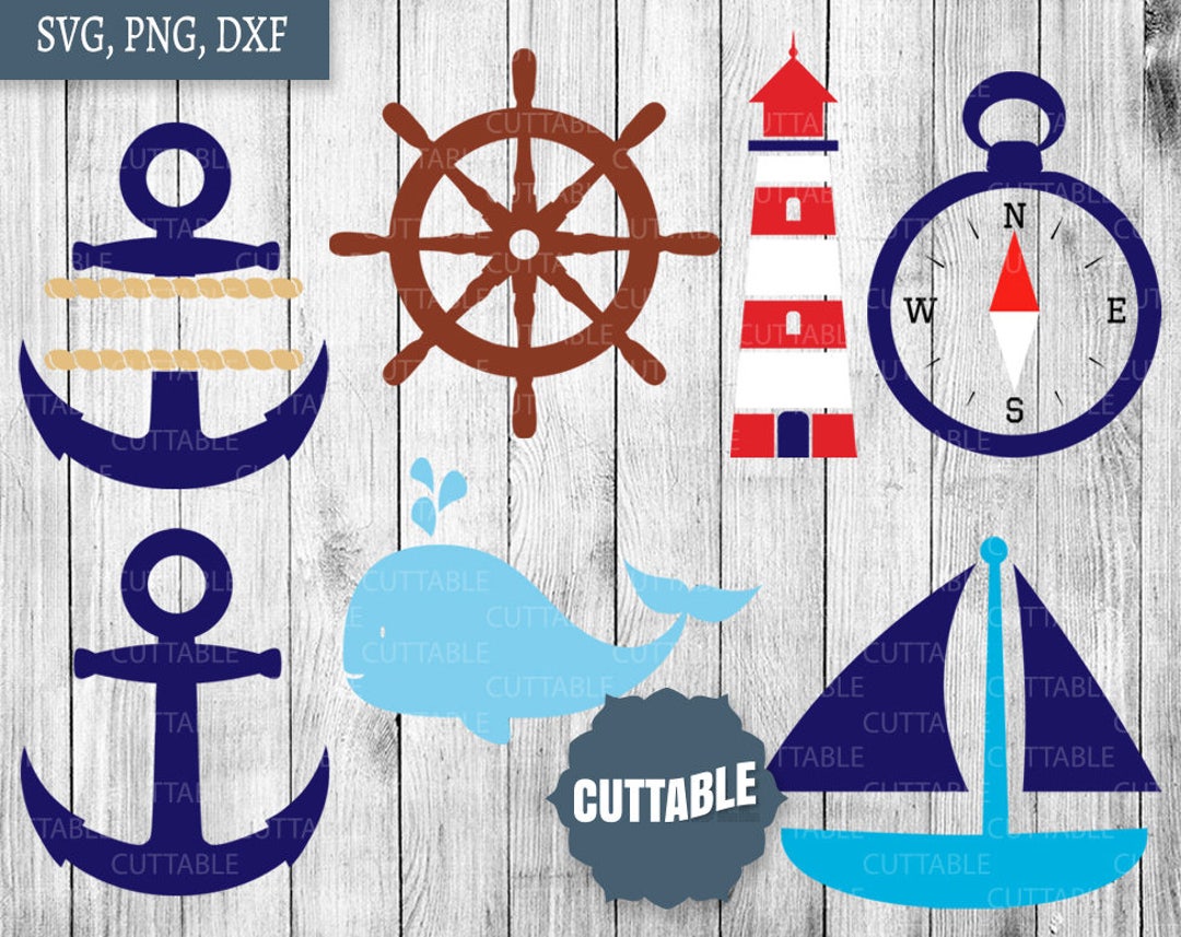 Nautical SVG Files for Print and Cut Machines, Nautical Svg Cut Outs ...