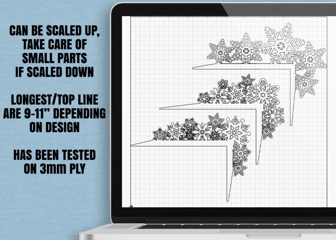 Snowflake Door Corner Cut Files, Christmas Snowflake Winter Decor Laser ...