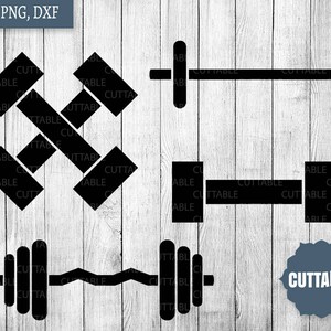 Gym Equipment Cut Files, SVG Barbell Cut Files, Gym Workout Svg Items ...