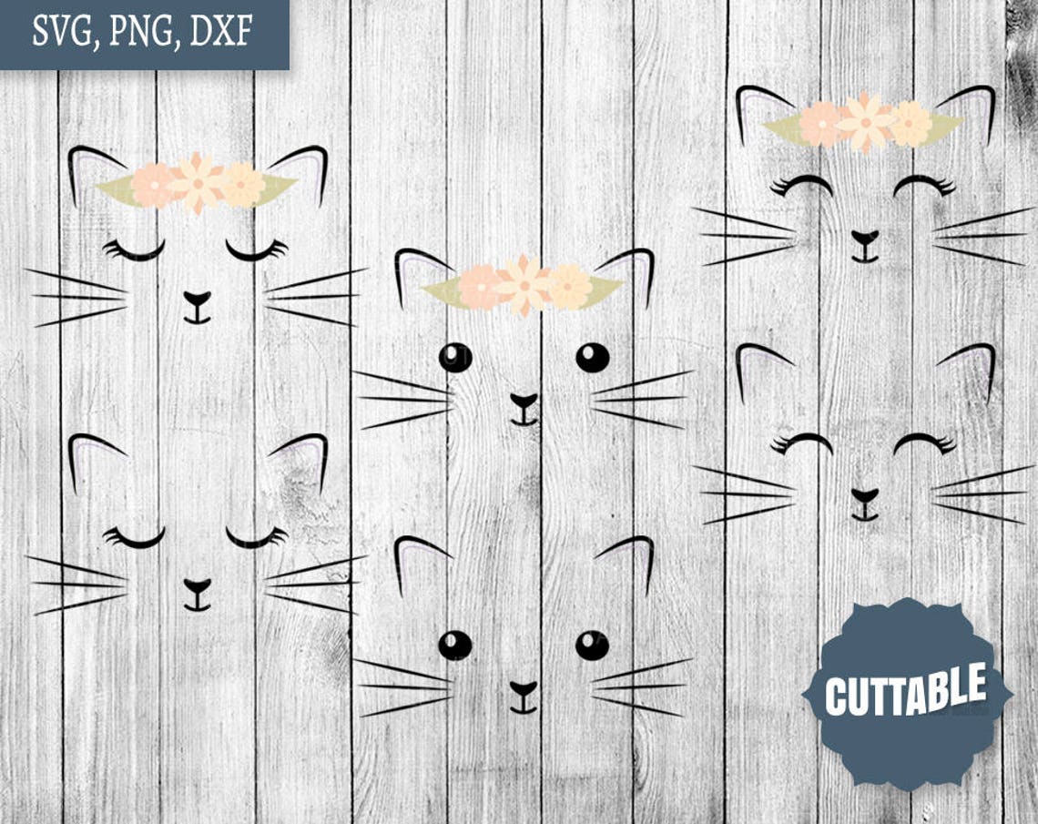 Cat Faces Cut Files SVG Cute Cat Faces Cut Files Cat Faces - Etsy
