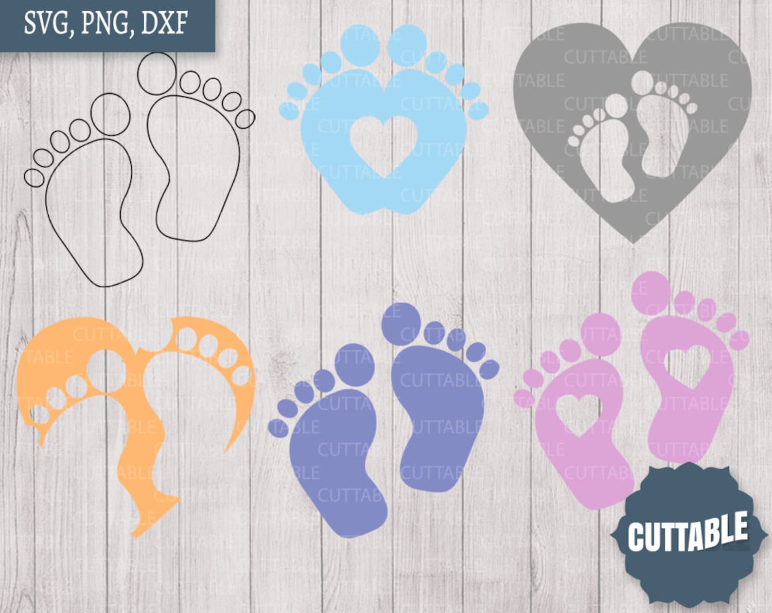 Baby Feet svg cutting files dxf feet cut files personal and | Etsy