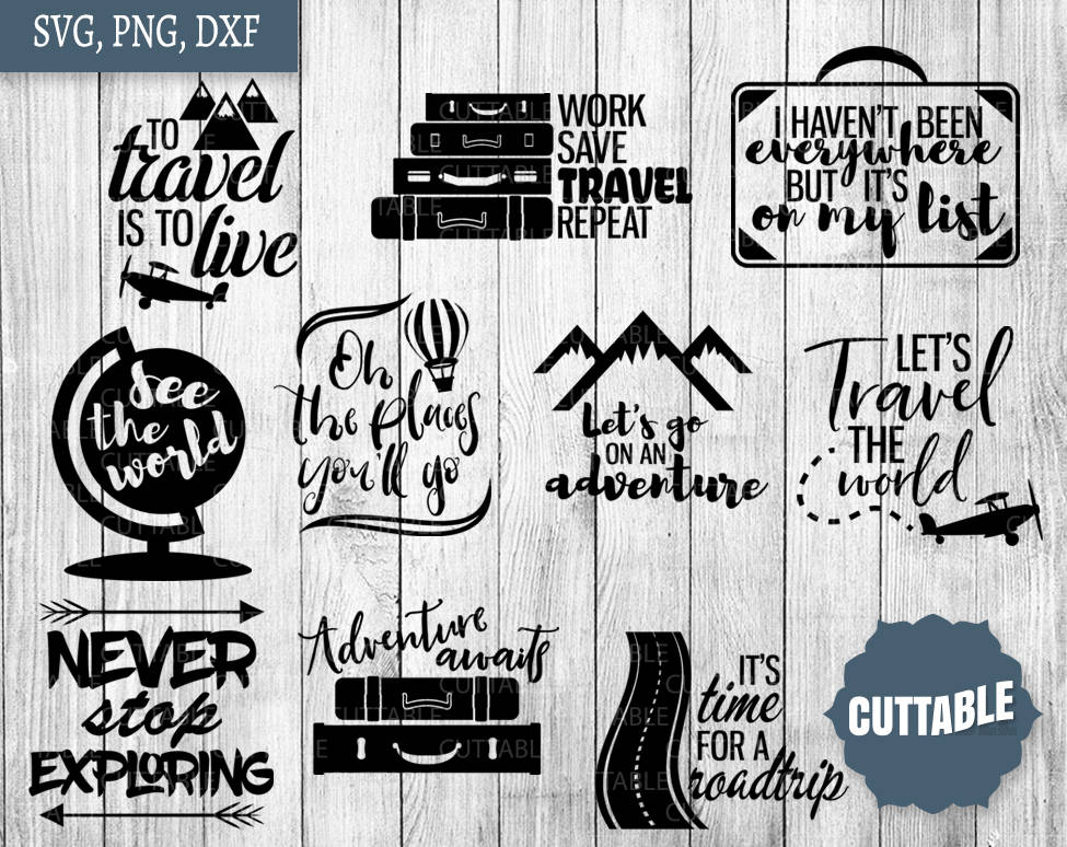 Travel SVG Bundle Travel Quote Svg Pack Cut Files 10 Love to - Etsy