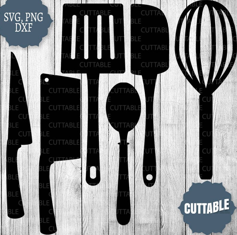 Kitchen Utensil SVG Files Utensils Svg Cut Outs Dxf Knife | Etsy