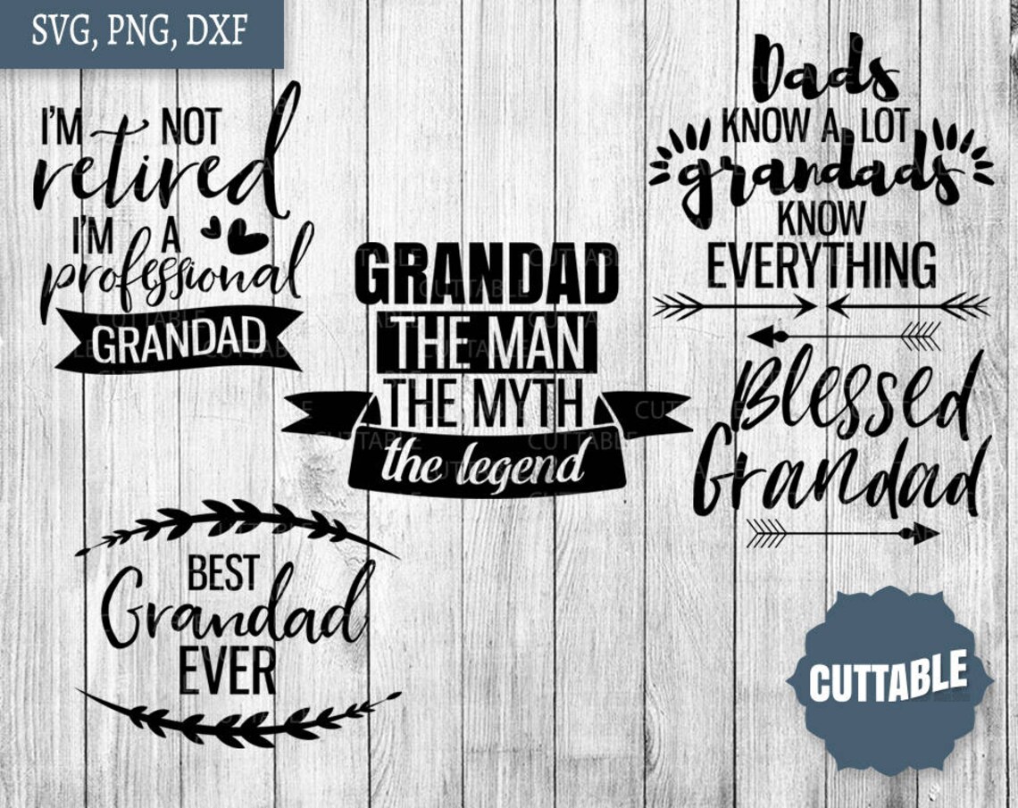 Grandad SVG Bundle Grandad Pack Cut Files Svg 11 Grandfather | Etsy UK