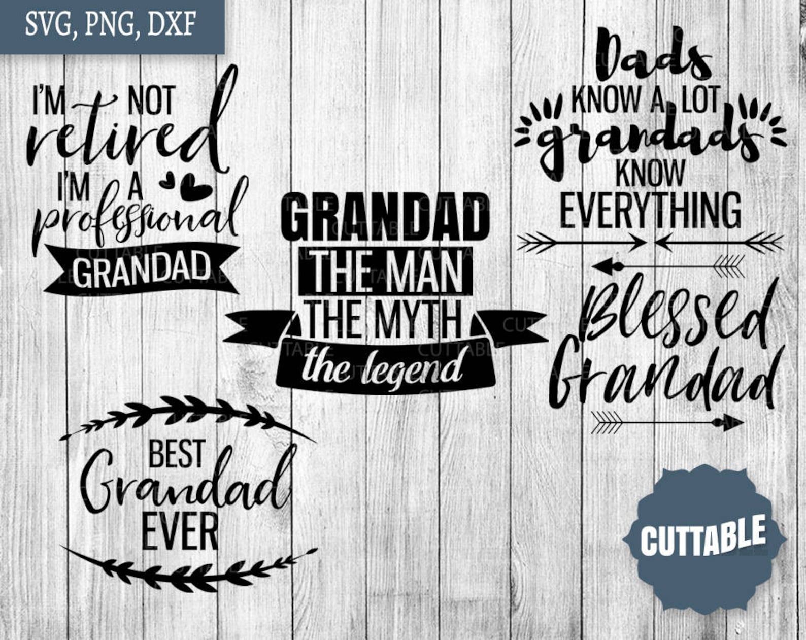 Grandad SVG Bundle Grandad Pack Cut Files Svg 11 Grandfather | Etsy