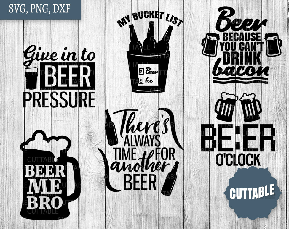 Beer SVG Bundle, Beer Drinking Svg Pack Cut Files, 12 Beer Quote ...