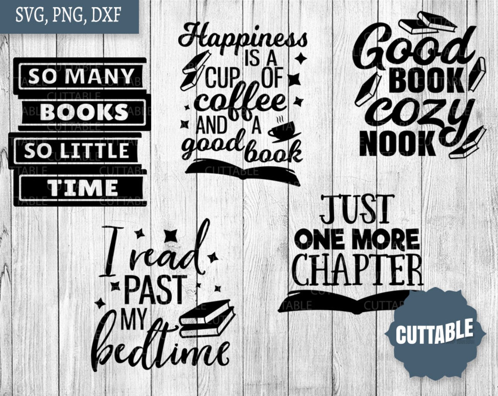 Book SVG Bundle Bookish Svg Pack Cut Files 10 Book Quotes | Etsy