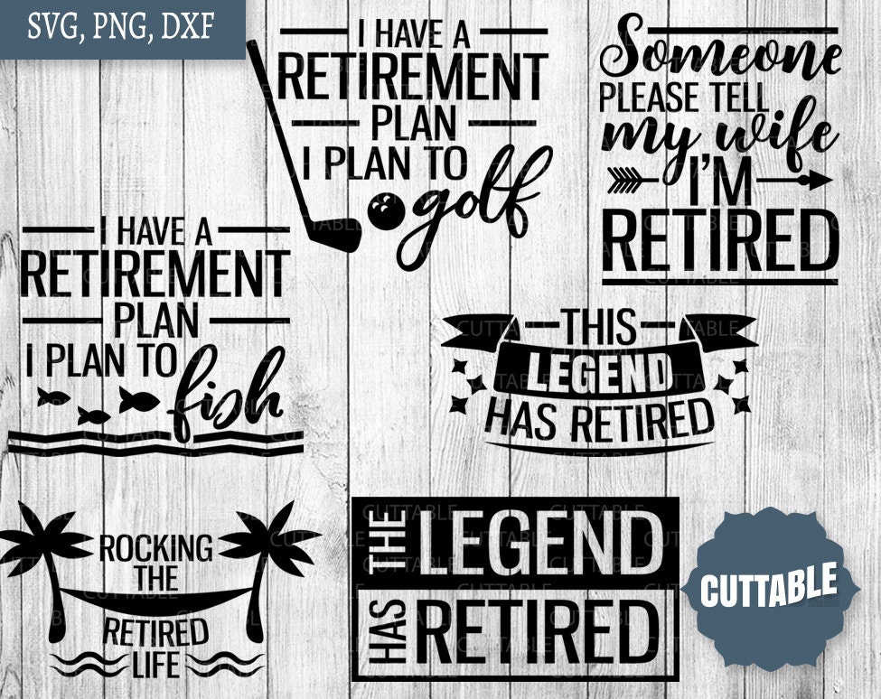Retirement SVG Bundle Retirement Cut File Svg Pack 12 - Etsy