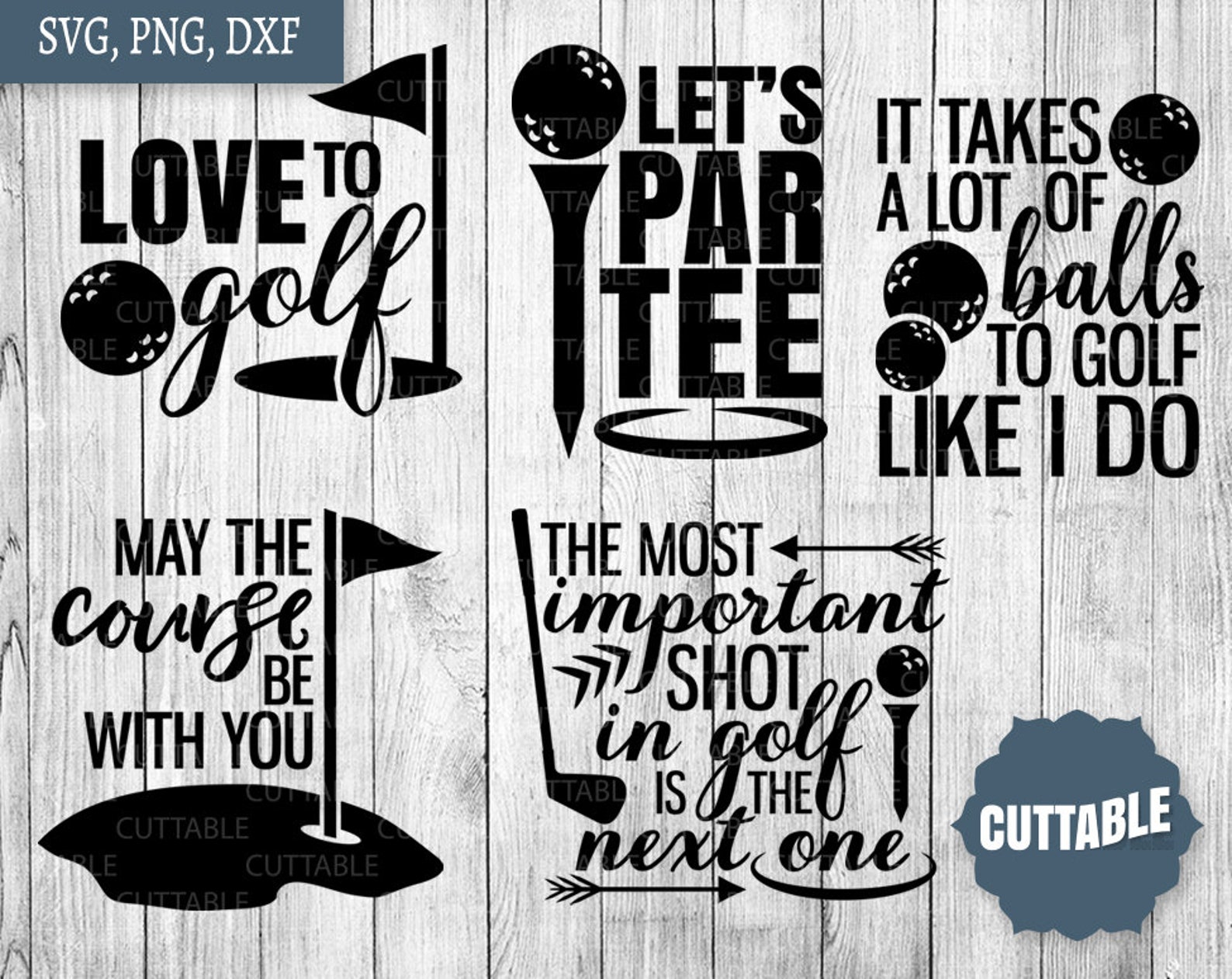 Golf SVG Bundle, Golf Lover Svg Pack Cut Files, 10 Golf Quotes SVG Cut ...