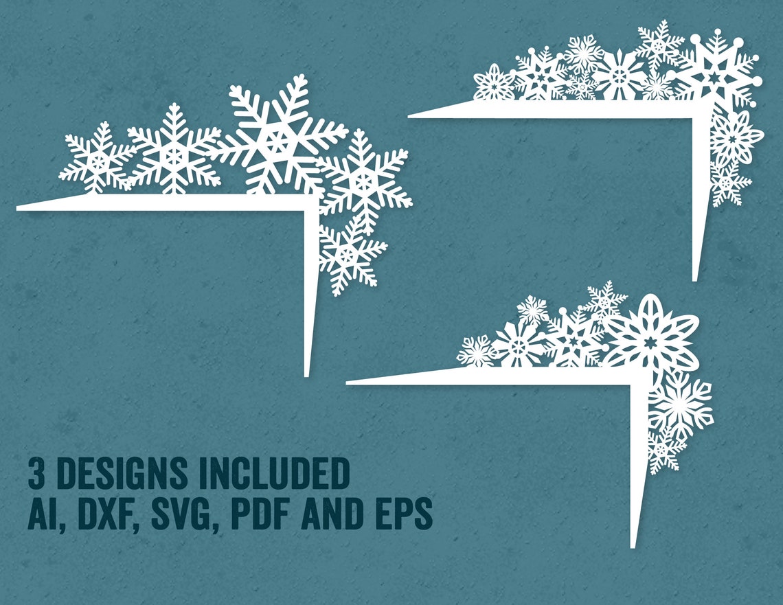 Snowflake Door Corner Cut Files, Christmas Snowflake Winter Decor Laser ...