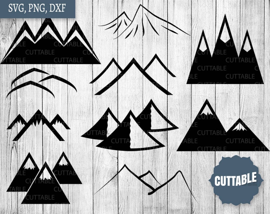 Mountains SVG Cut Files, 10 Landscape Mountain Cut Files, Cricut ...