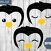 Penguin Faces SVG Files, Penguin Clipart Svg Cut Outs, Dxf Penguin ...