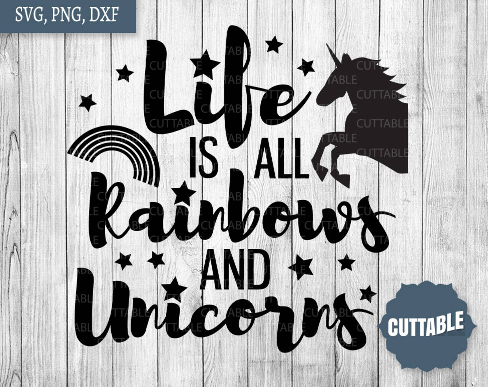 Rainbows and Unicorns Cut File, Life is All Rainbows and Unicorns Svg ...