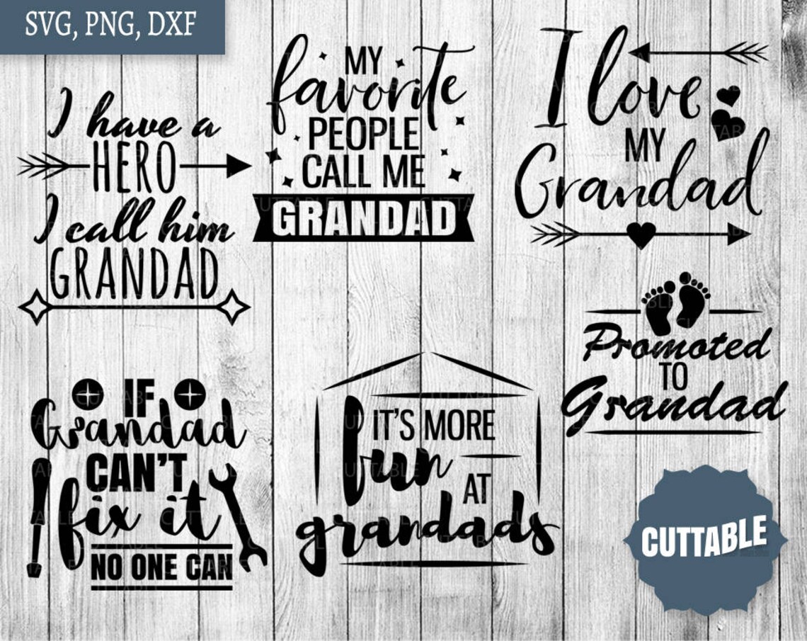 Grandad SVG Bundle Grandad Pack Cut Files Svg 11 Grandfather | Etsy