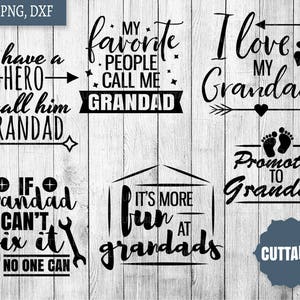 Grandad SVG Bundle, Grandad Pack Cut Files Svg, 11 Grandfather Quotes ...