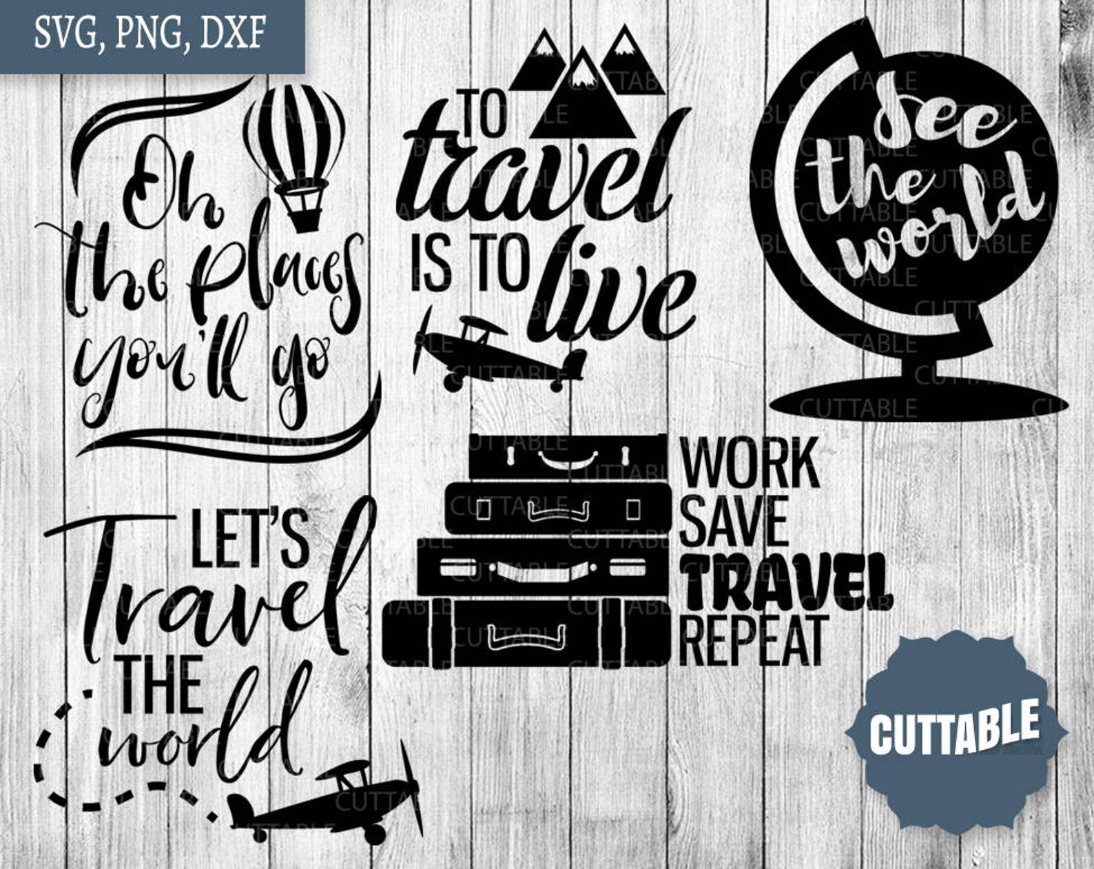 Travel SVG Bundle, Travel Quote Svg Pack Cut Files, 10 Love to Travel ...