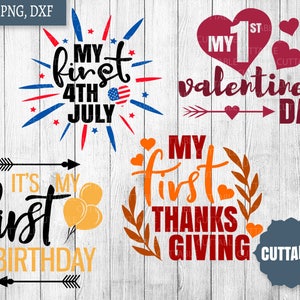 Baby's Firsts SVG Bundle, My First Holiday Cut Files, 8 Firsts Svgs ...