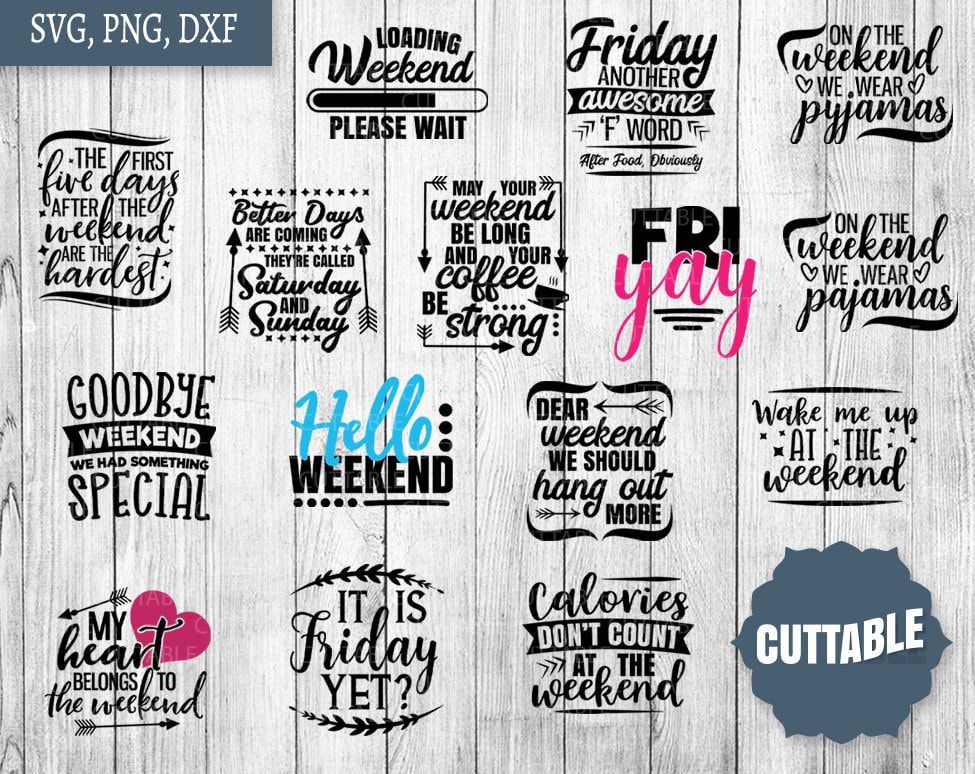 Weekend SVG Bundle We Love the Weekend Svgs Weekend Pack Cut | Etsy UK