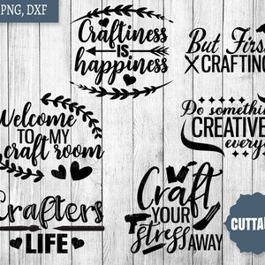 Crafting SVG Bundle, Craft Quote Svg Pack Cut Files, 12 Inspiration ...