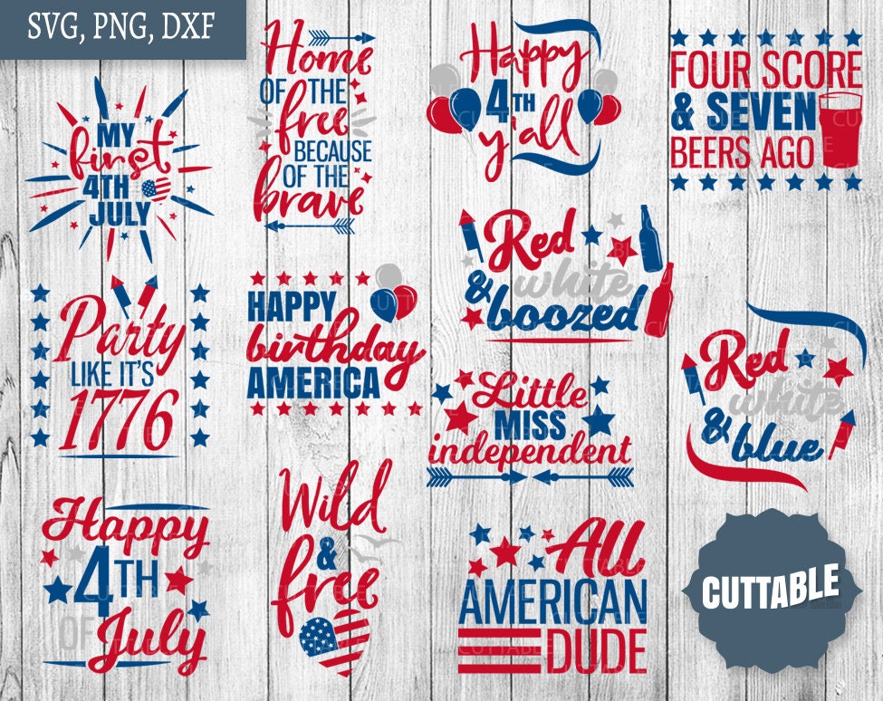 4th of July SVG Bundle Independence Day Svg Pack Cut Files - Etsy