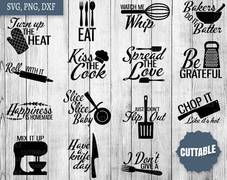 Kitchen SVG Bundle Kitchen Svg Pack Cut Files 15 Home Decor - Etsy