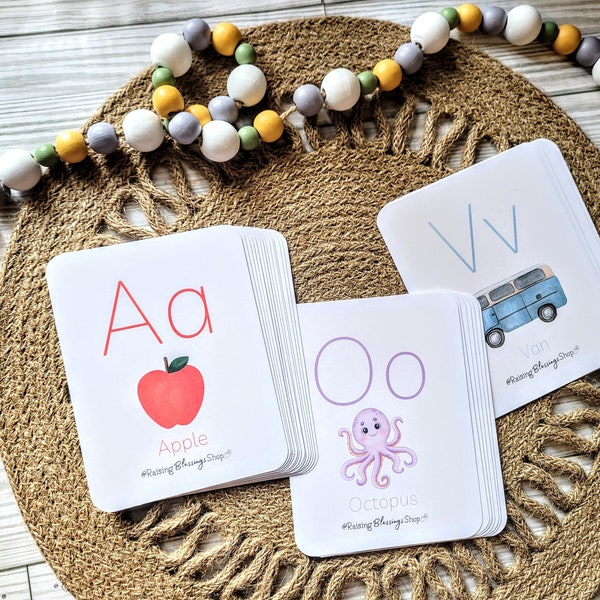 Watercolour Alphabet. Flashcards - Etsy