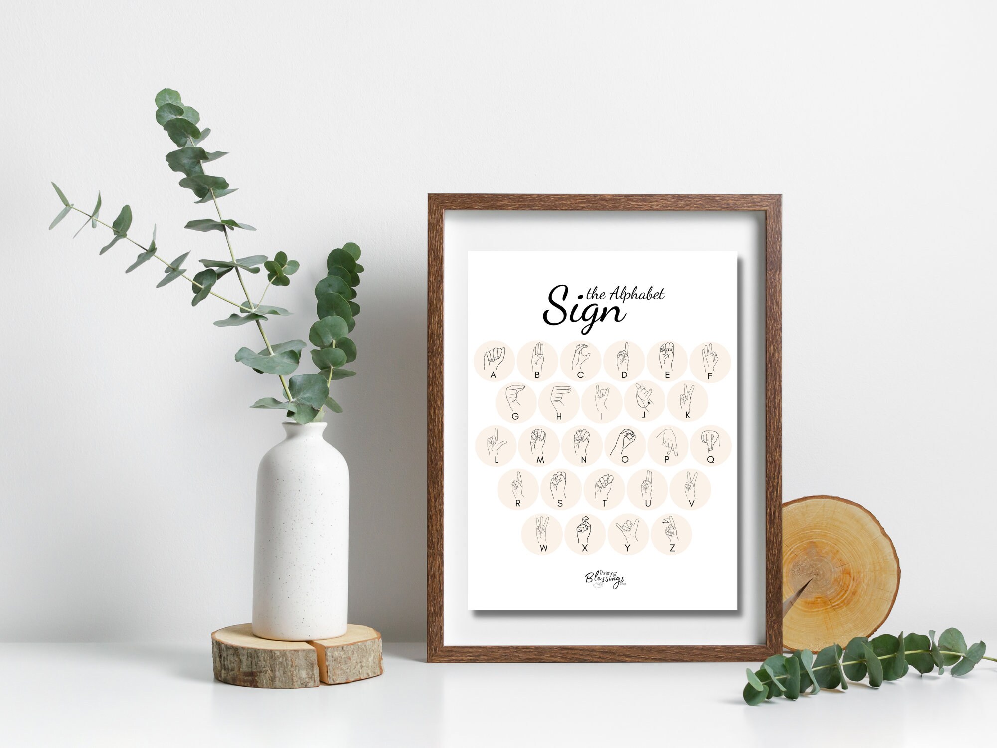 INSTANT DOWNLOAD ASL American Sign Language Learning Poster Wall ...