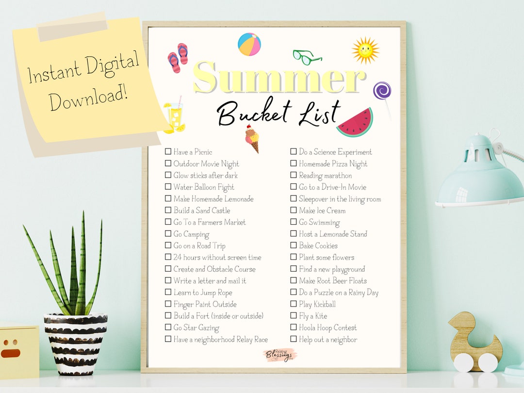 Summer Bucket List | Family Activities Poster | Activities for Bored ...