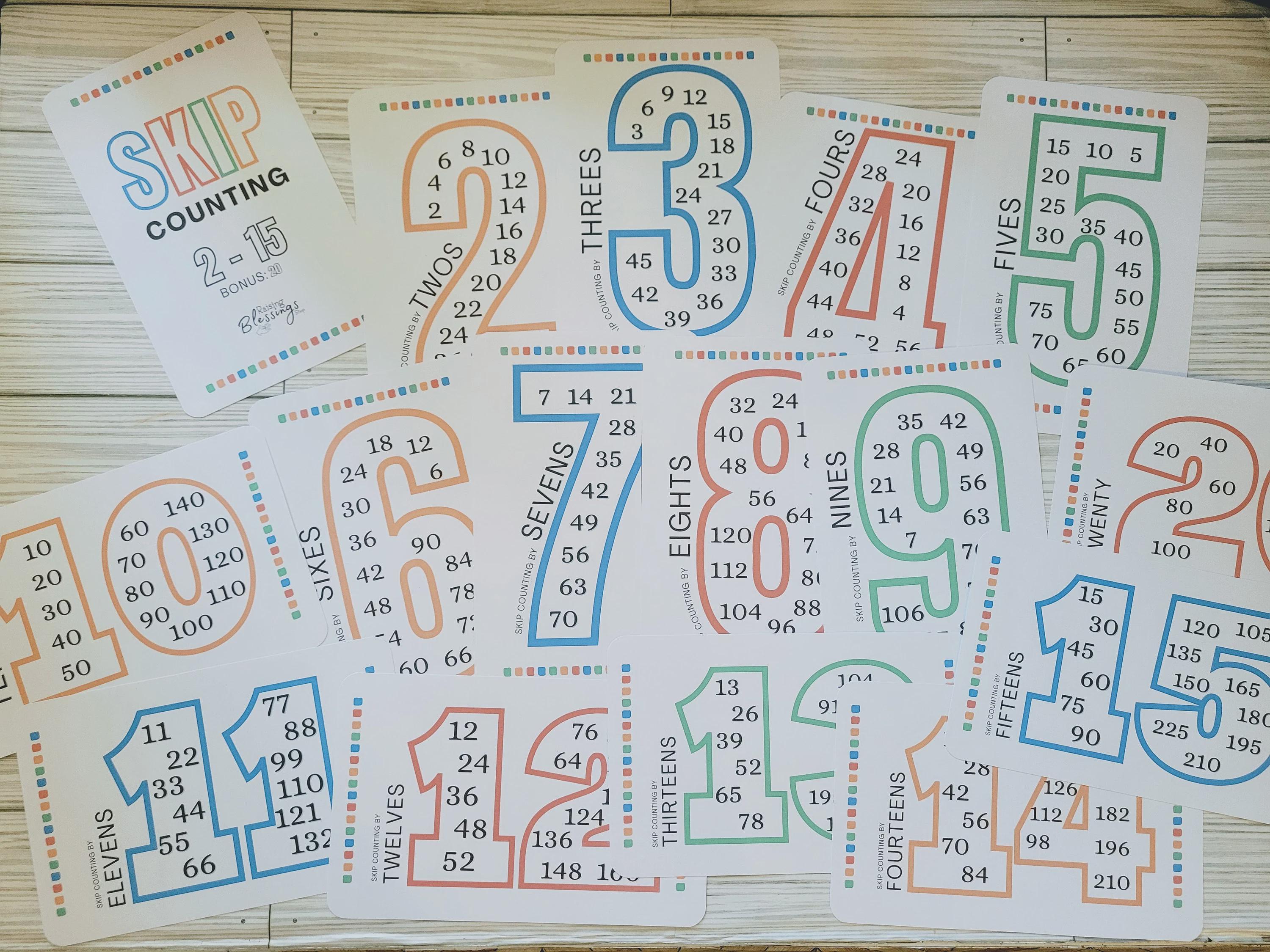 INSTANT DOWNLOAD Skip Counting Flashcards Printable Numbers Practice ...