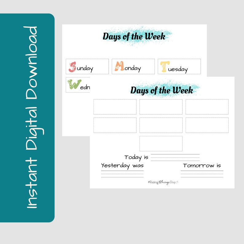 Months of the Year & Days of the Week BUNDLE Busy Book Busy Binder Page ...