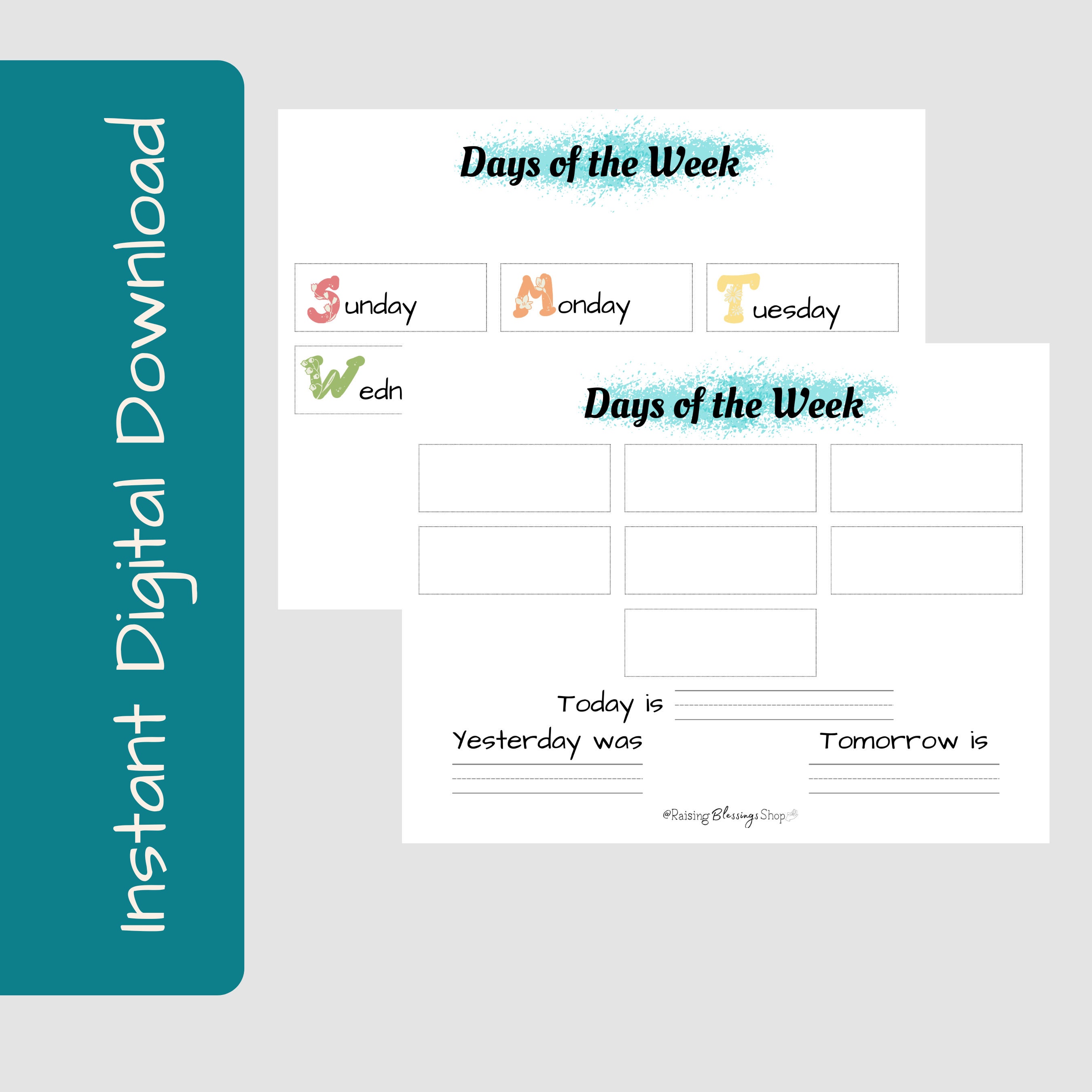 Months of the Year & Days of the Week BUNDLE Busy Book Busy Binder Page ...